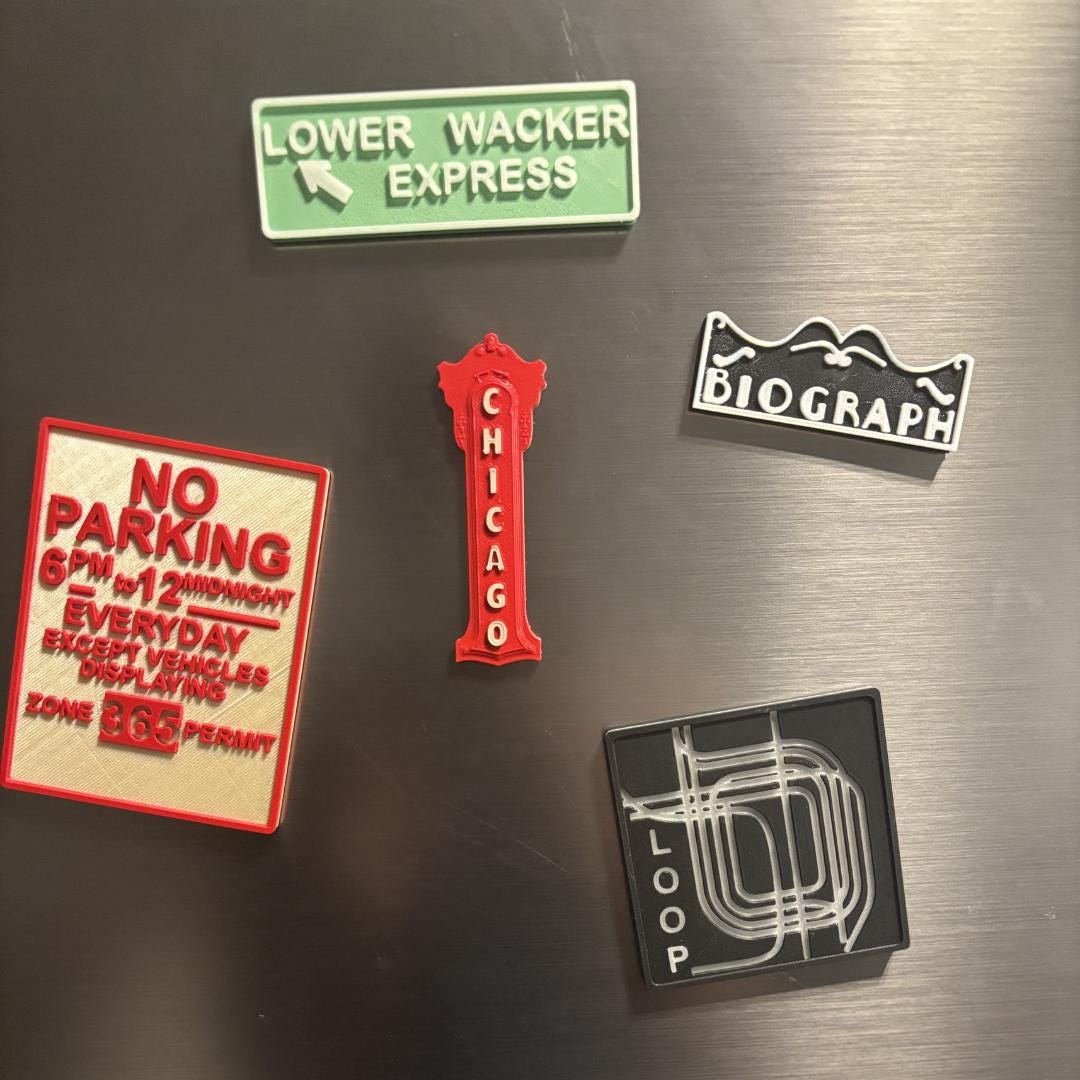 Chicago-themed Magnets - the Loop, Lower Wacker, and Parking Signs ...