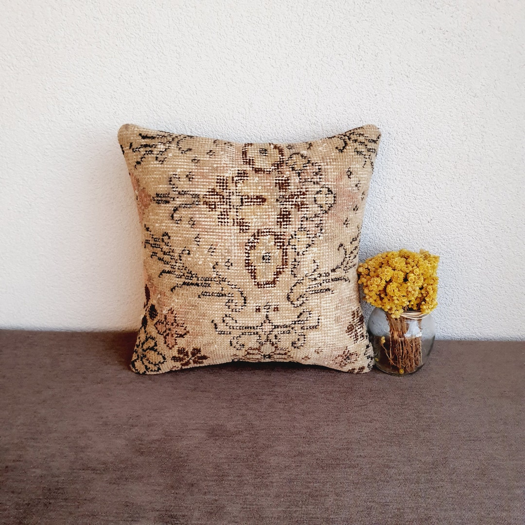 Handknotted Pillow , Rug Cushion , Turkish Rug Pillow , Rug Pillow ...