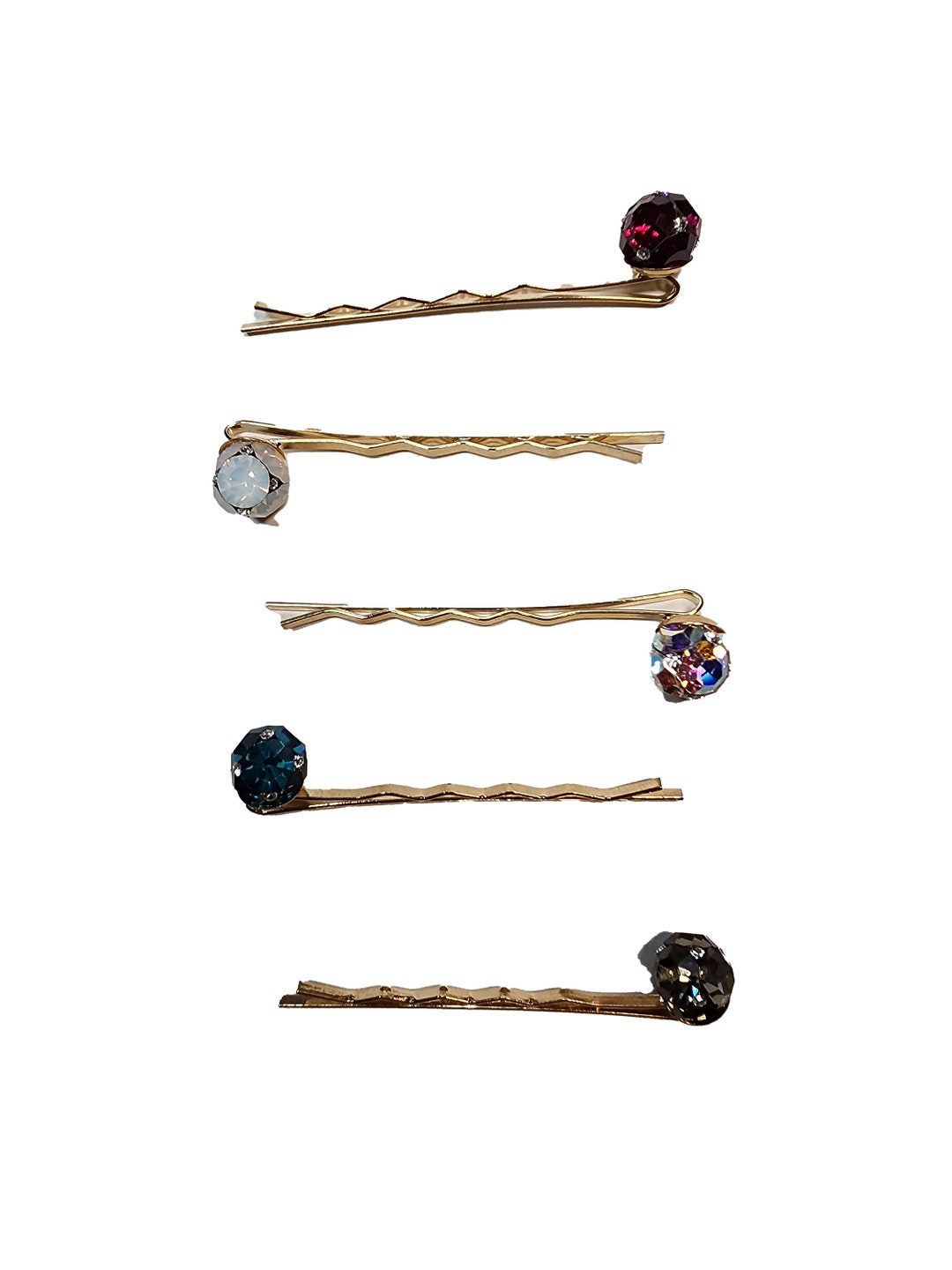 Mogibranding Handmade 2' Wide Thin Brass Hair Pin With Crystal a Set of ...