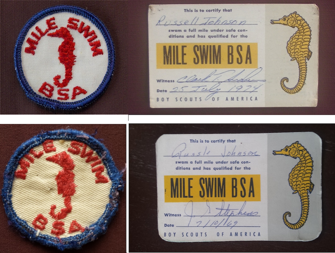Vintage BSA Mile Swim Boy Scout Patches With Certificates - Etsy