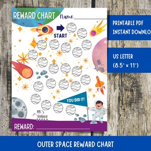 Outer Space Printable Reward Chart Space Sticker Chart - Etsy