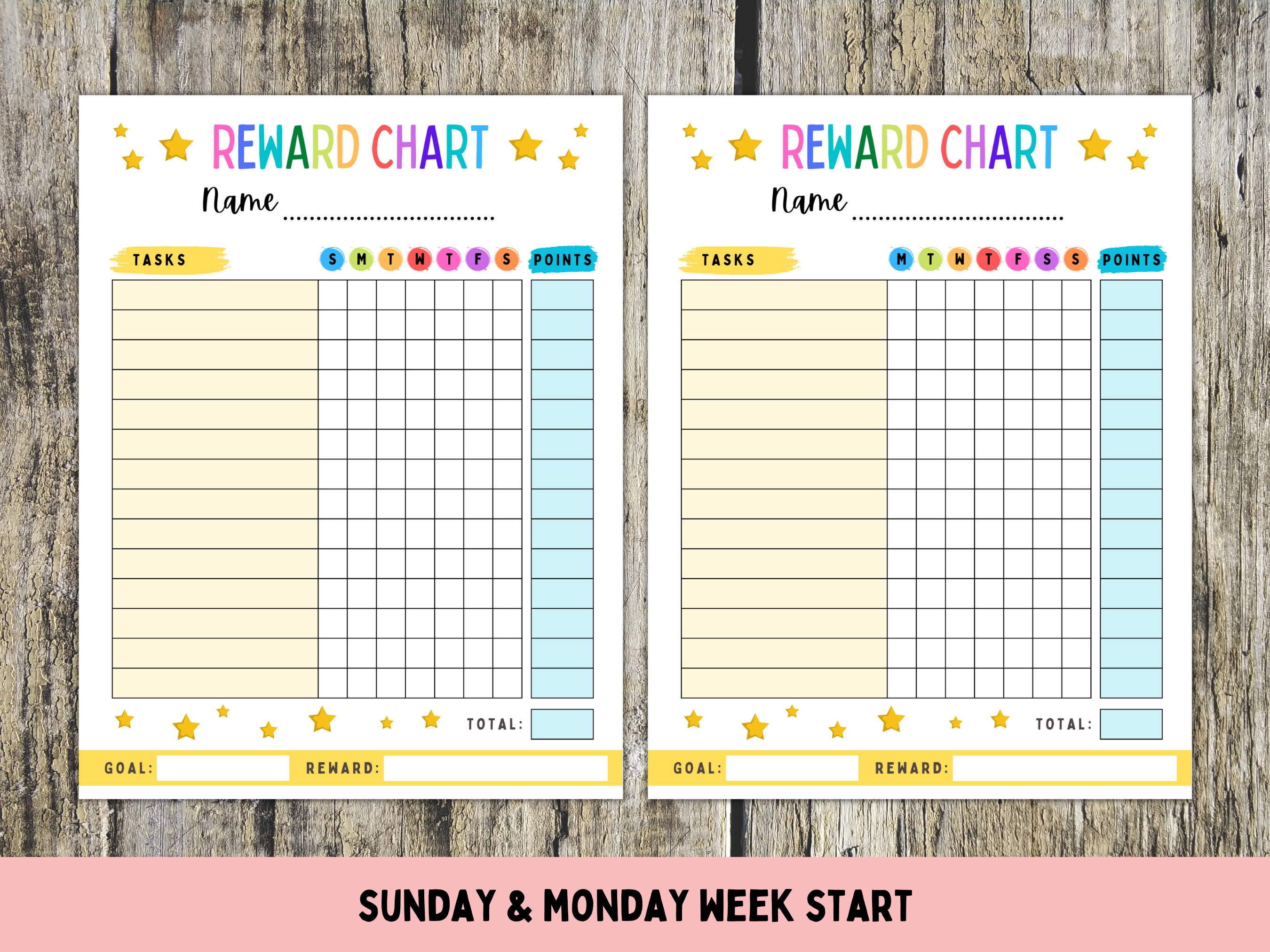 Reward Chart Printable, Toddler Reward Chart, Editable Reward Chart for ...