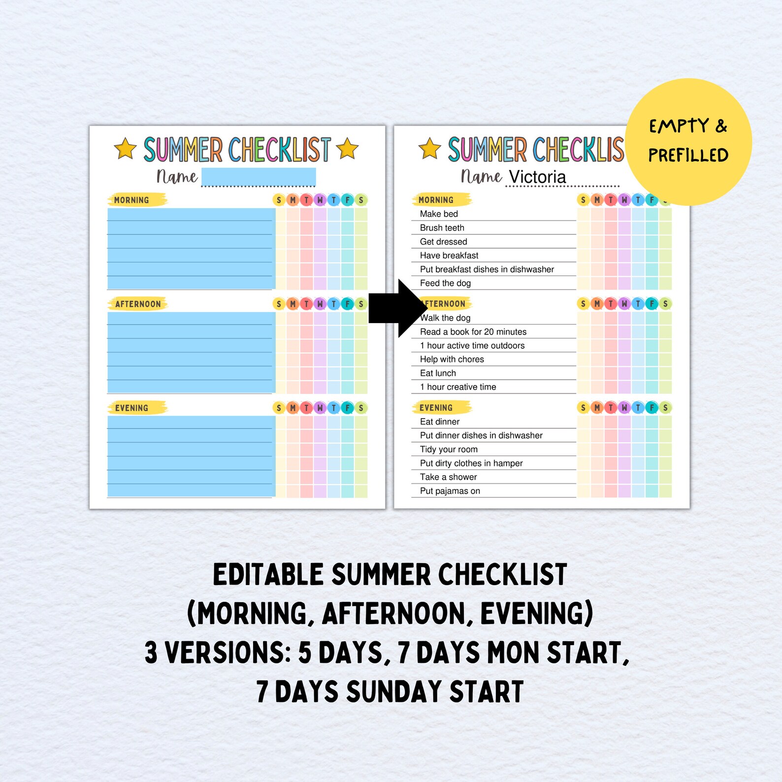 Printable 2024 Kids Summer Planner, Editable Summer Schedule, Bucket ...