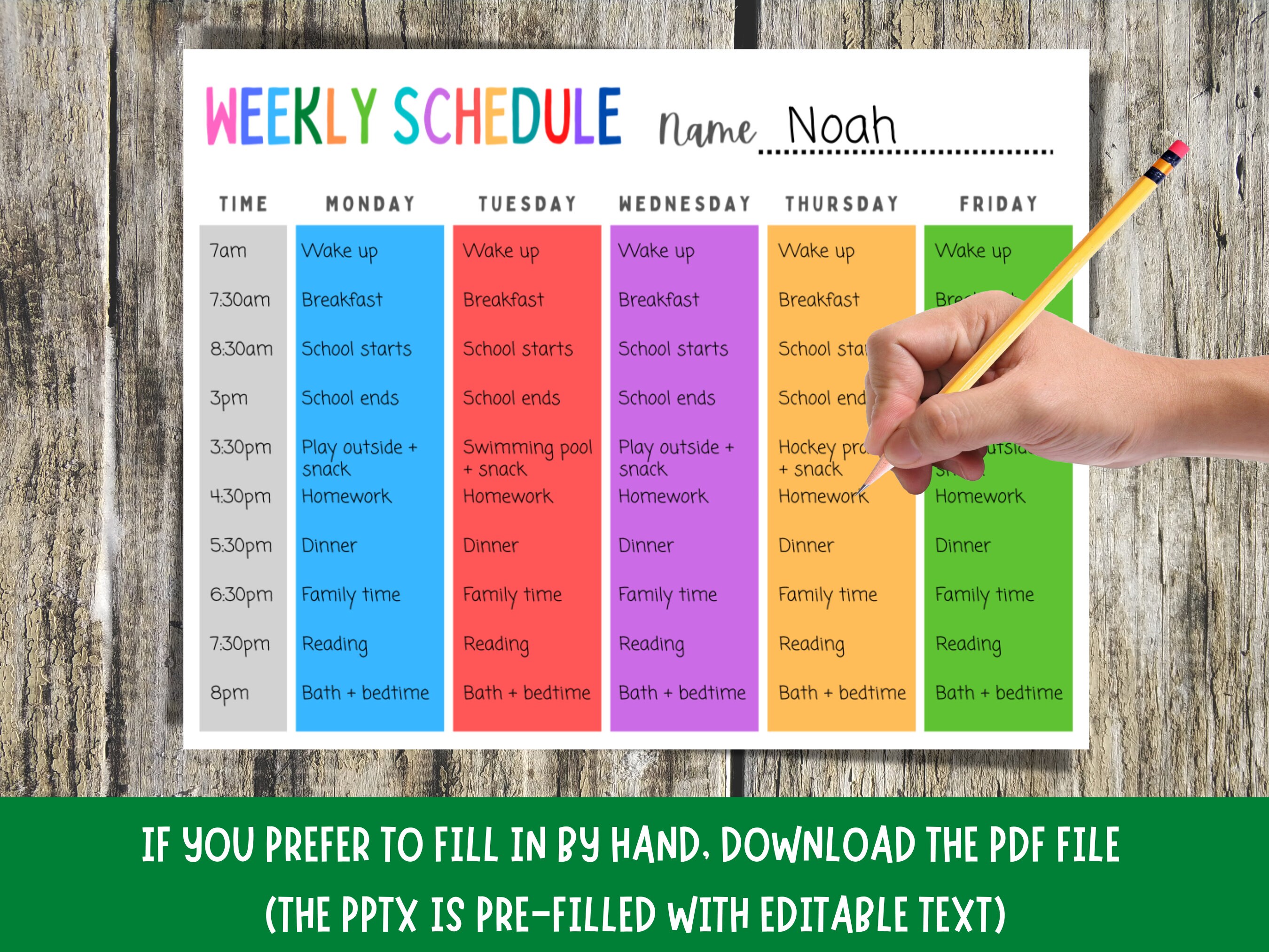 Kids Weekly Schedule Printable Week at a Glance Kids - Etsy UK