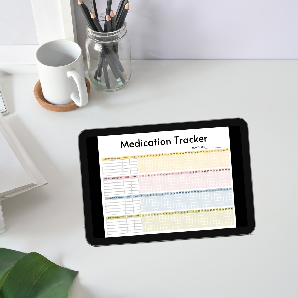 Boho Monthly Medication Tracker: Printable Medicine & Supplement Log ...