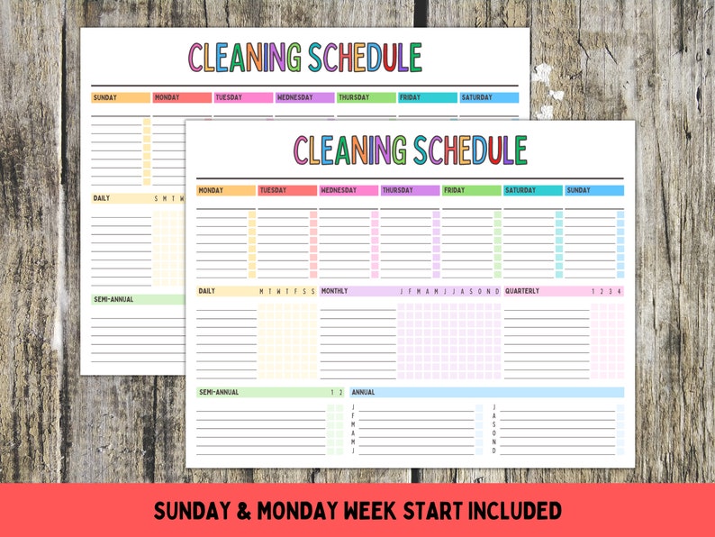 Editable Cleaning Schedule, Printable Cleaning Checklist, ADHD ...