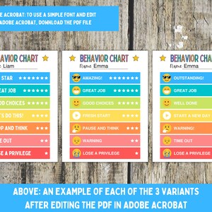 Printable Behavior Chart, Colorful Behavior Chart for Kids, Classroom ...