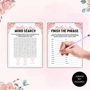 Mothers Day Printable Games, Mothers Day Game Bundle, Mothers Day Party ...