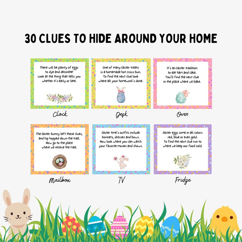 Easter Scavenger Hunt Game, Easter Hunt Games, Indoor Easter Treasure ...
