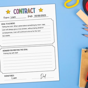 Printable Behavior Contract: Editable Parent-kids Agreement (PDF) - Etsy