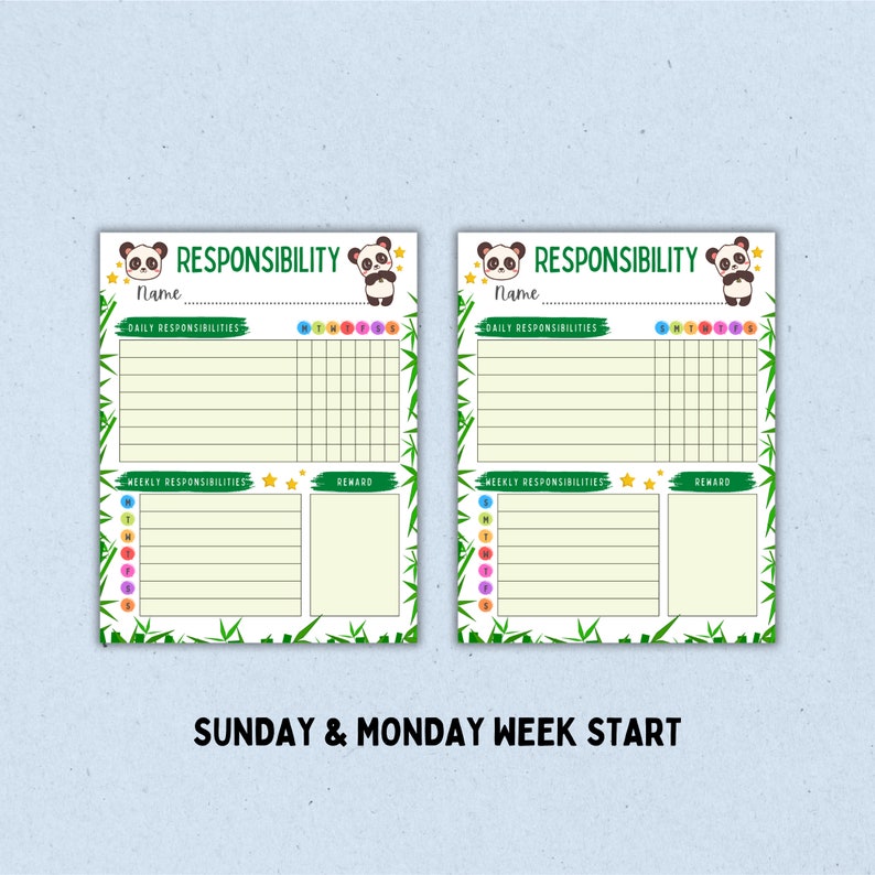 Responsibility Chart for Kids, Responsibility Chart, Printable Chore ...