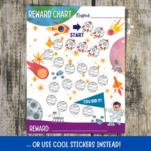 Outer Space Printable Reward Chart Space Sticker Chart - Etsy