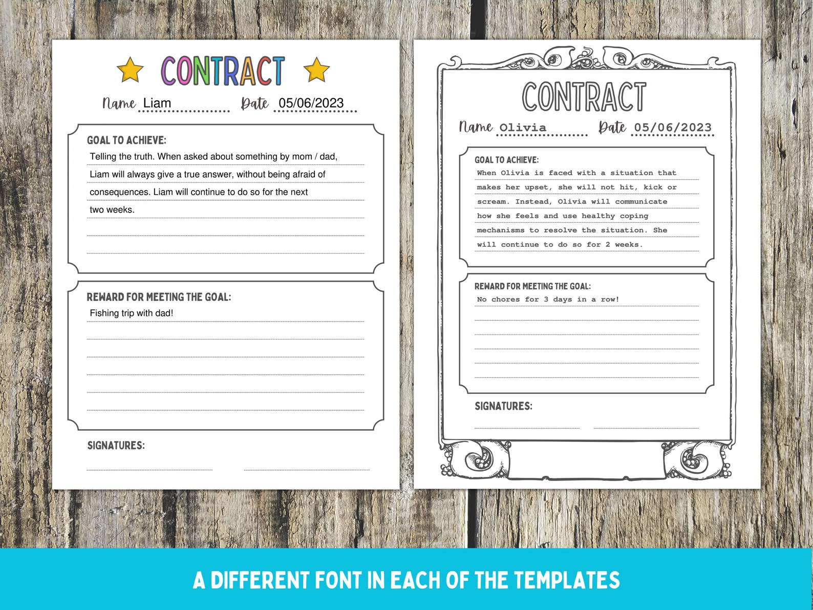 Printable Behavior Contract: Editable Parent-kids Agreement (PDF) - Etsy