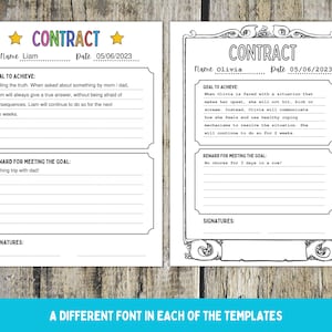 Printable Behavior Contract: Editable Parent-kids Agreement (PDF) - Etsy