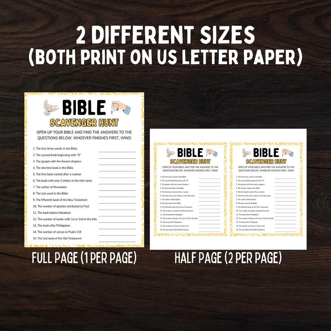 Printable Bible Scavenger Hunt Game for Church Youth (PDF) - Etsy