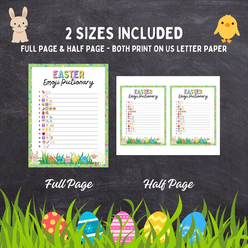 Easter Emoji Pictionary, Printable Easter Game, Easter Party Game ...
