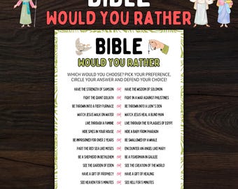 Bible Would You Rather Game, Bible This or That, Printable Church Game ...