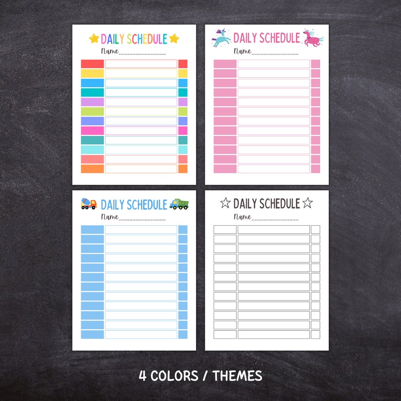 Kids Daily Schedule: Routine Chart, Homeschool Planner (editable PDF ...