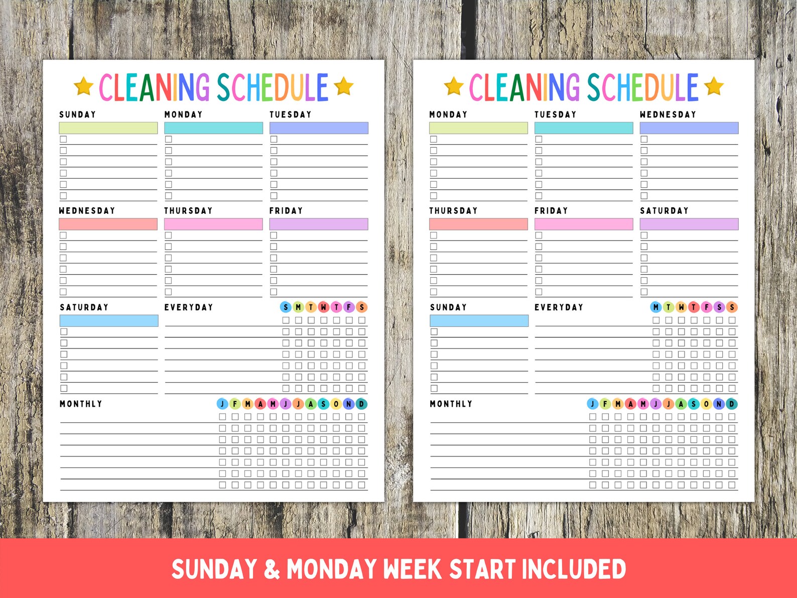 Editable Cleaning Schedule Printable Weekly Cleaning Planner - Etsy