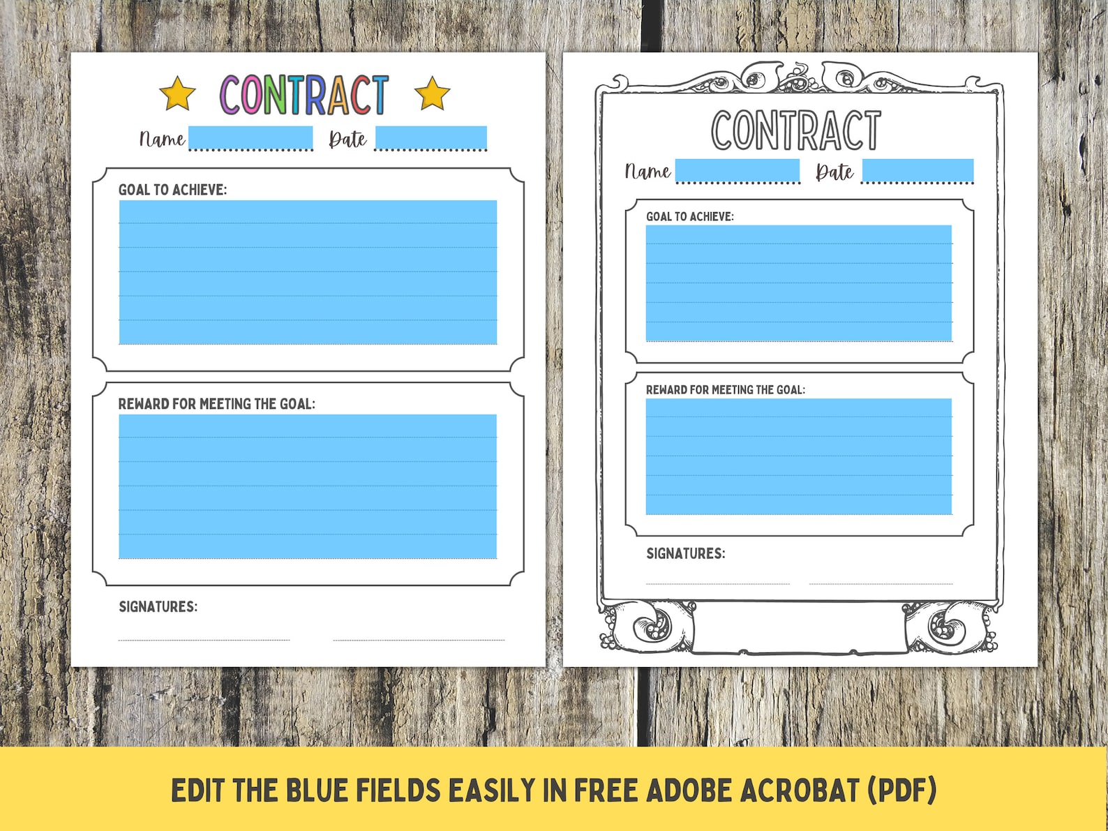 Printable Behavior Contract: Editable Parent-kids Agreement (PDF) - Etsy