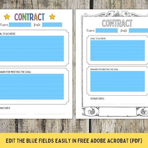 Printable Behavior Contract: Editable Parent-kids Agreement (PDF) - Etsy