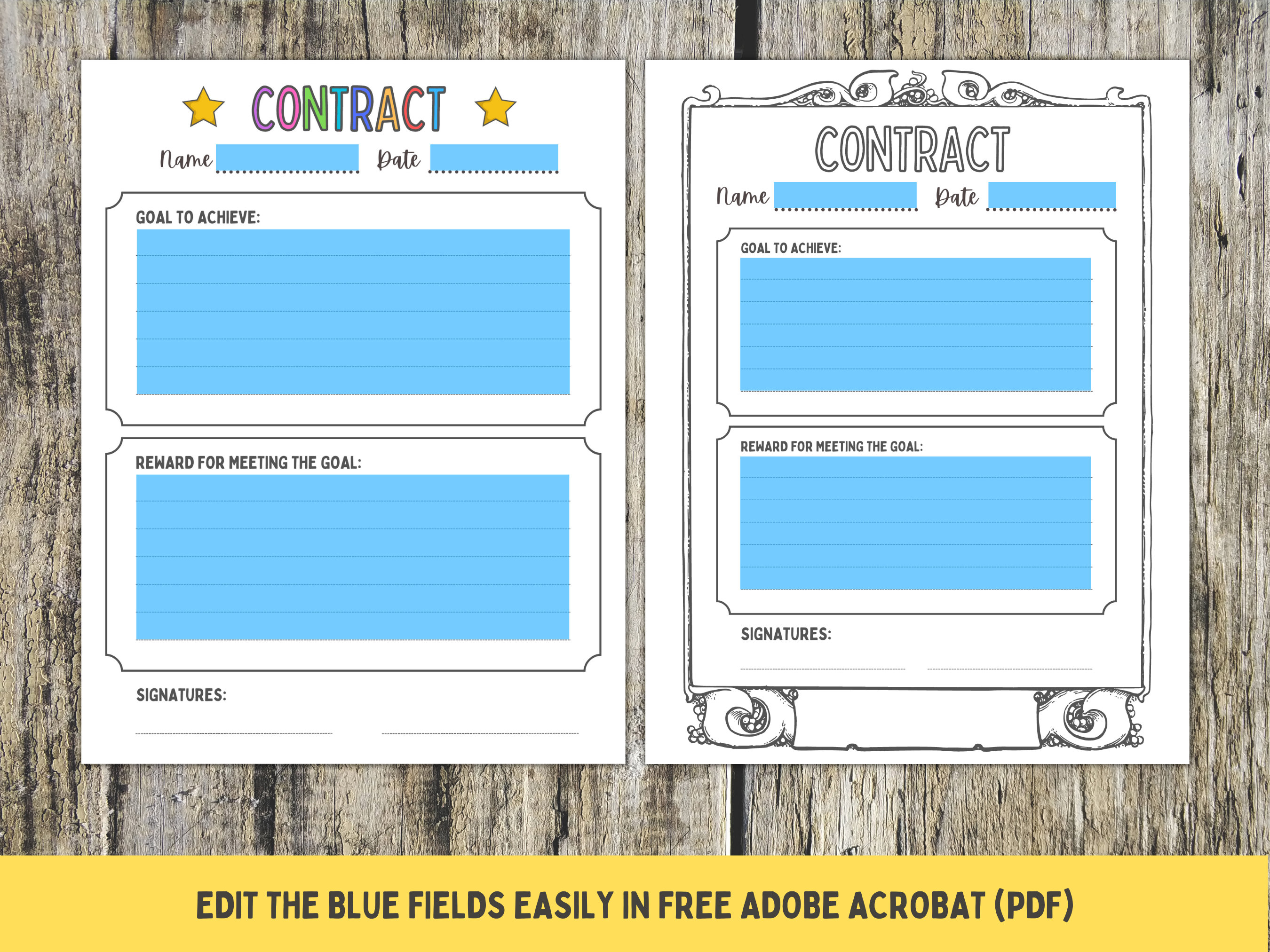 Printable Behavior Contract: Editable Parent-kids Agreement (PDF) - Etsy
