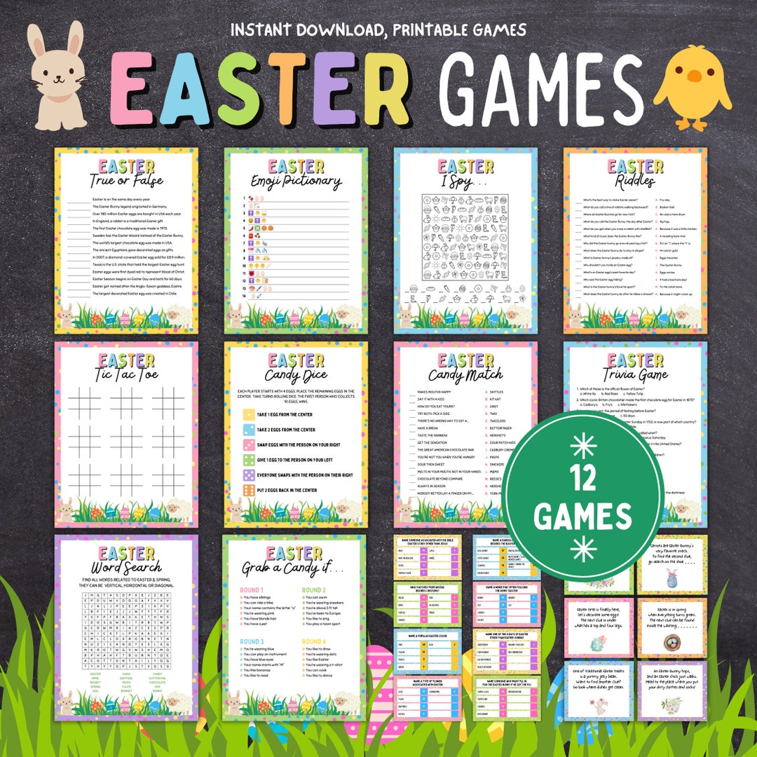 Easter Games Bundle, Printable Easter Party Games, Classroom Easter ...