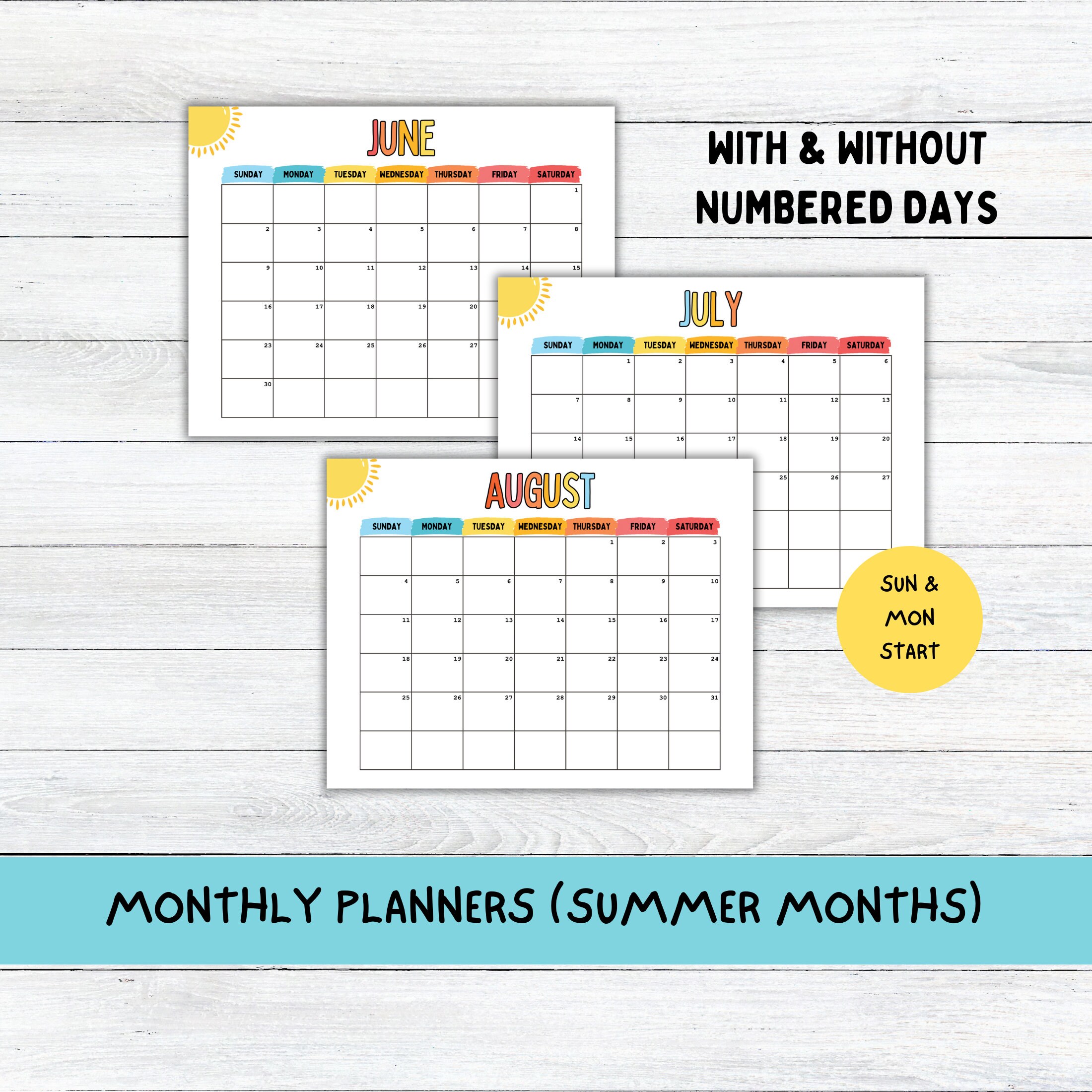 Printable Editable 2024 SUMMER Planner Bundle, Summer Checklist ...