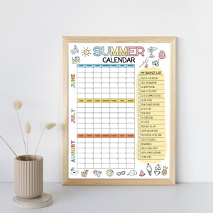 Editable Summer 2025 Calendar Poster | Summer Wall Calendar | Summer ...
