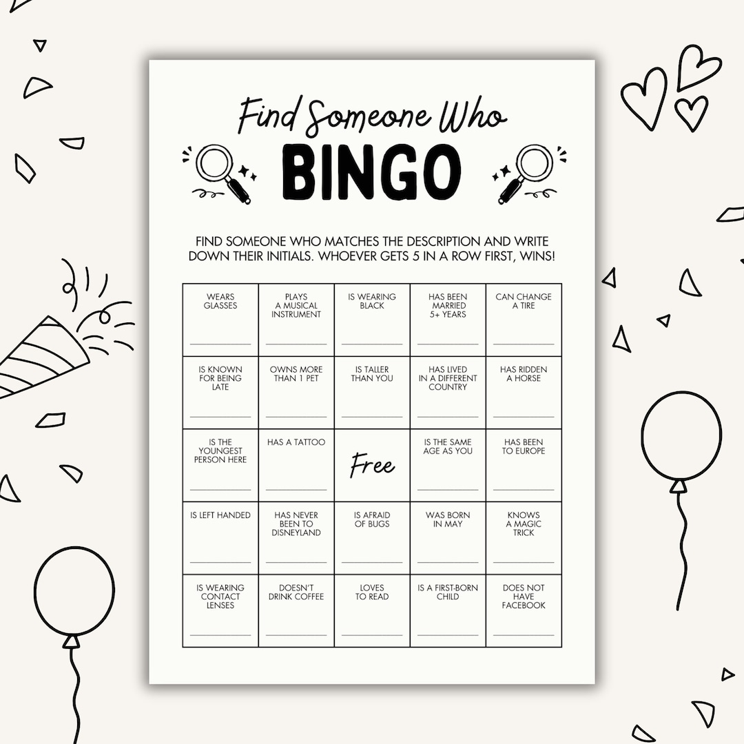 Get to Know You Bingo, Printable Find Someone Who Bingo, Icebreaker ...