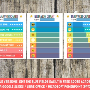 Printable Behavior Chart, Colorful Behavior Chart for Kids, Classroom ...
