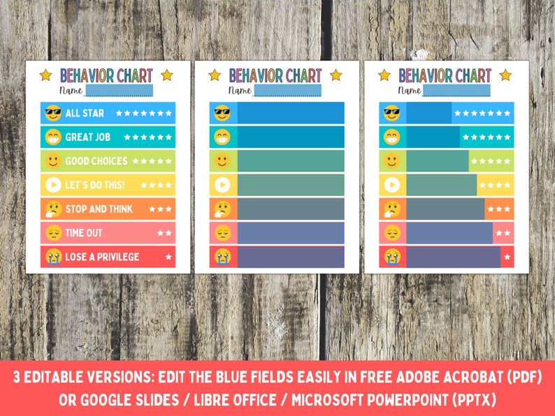 Printable Behavior Chart for Kids: Colorful Classroom Management (PDF ...