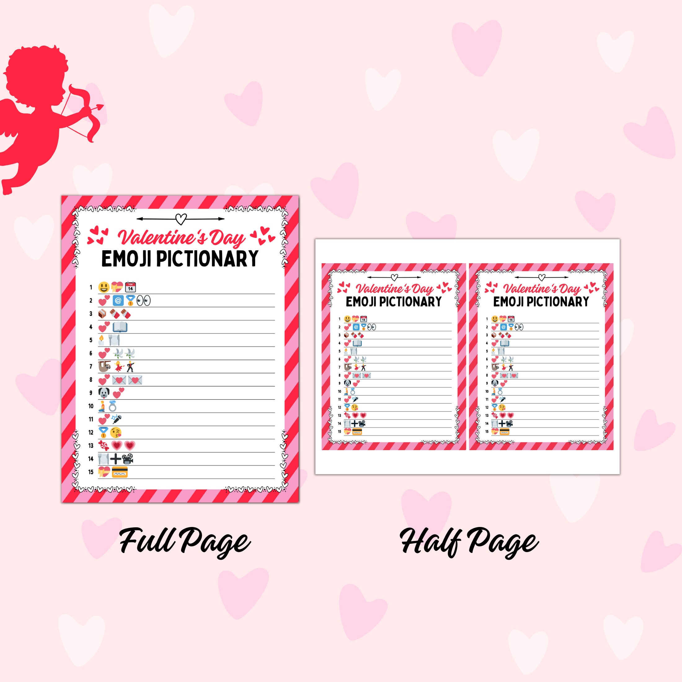 Valentines Emoji Game, Printable Valentines Day Emoji Game, Emoji ...