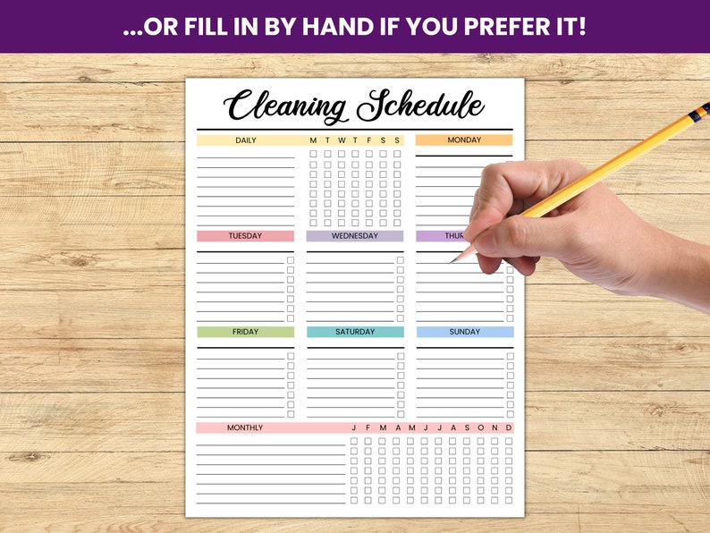 Editable Cleaning Schedule Printable Cleaning Checklist - Etsy