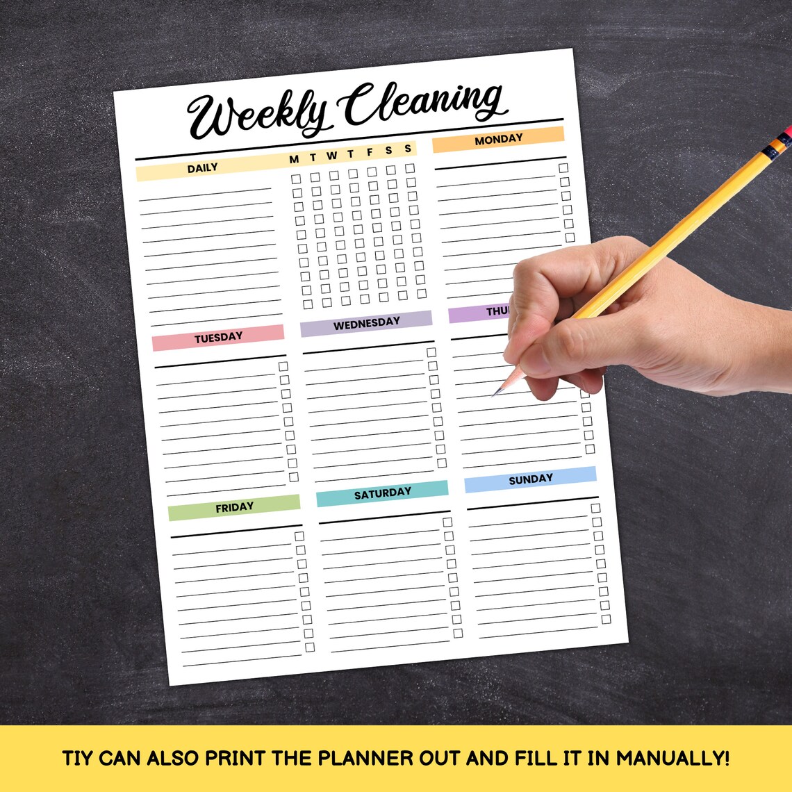 Editable Weekly Cleaning Checklist Printable Cleaning Schedule