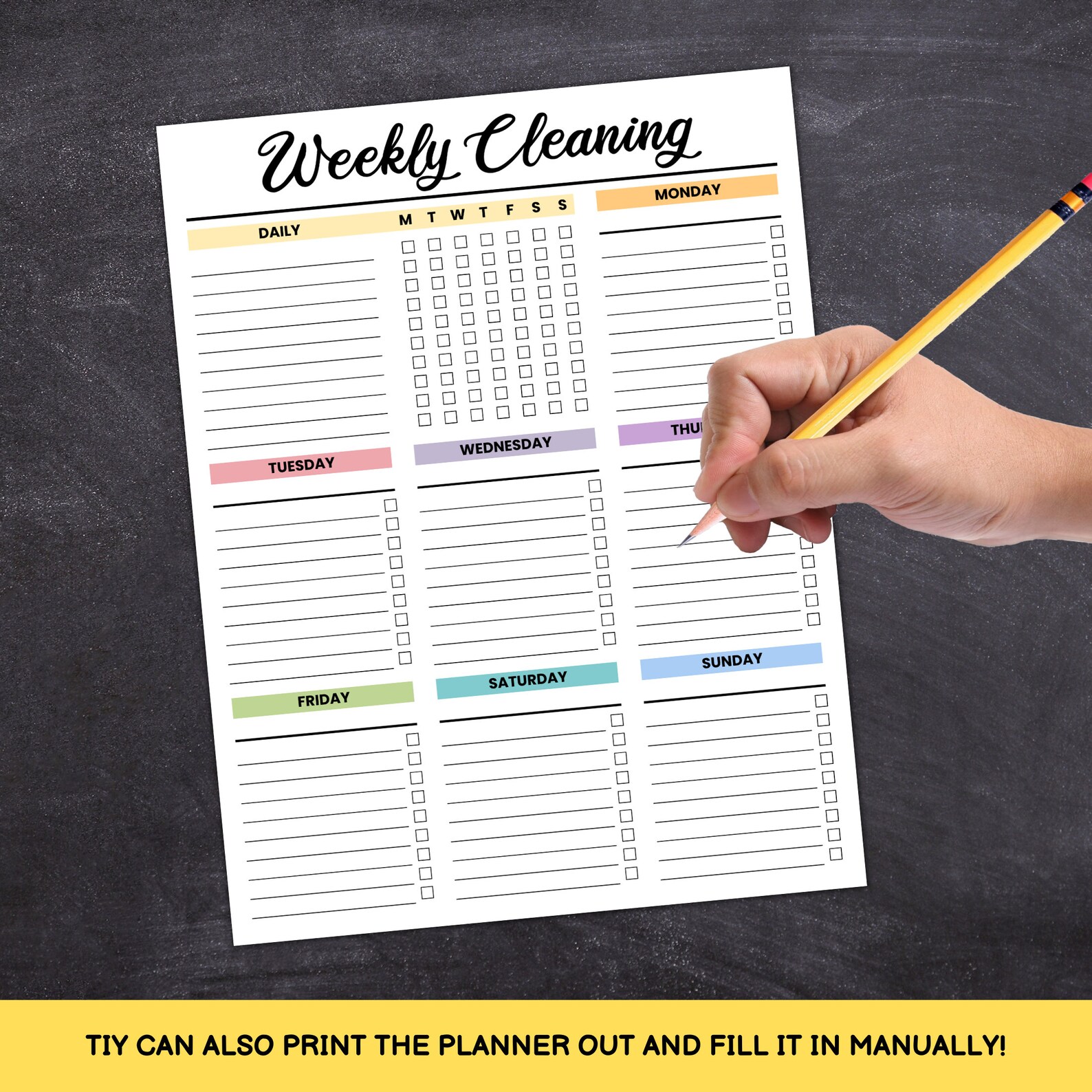 Editable Weekly Cleaning Checklist, Printable Cleaning Schedule ...