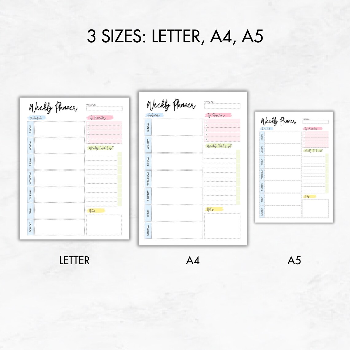 Editable Weekly Planner Printable Weekly to Do List Template - Etsy