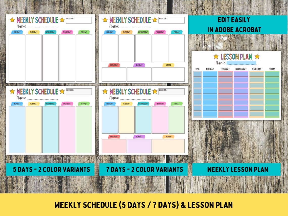 Editable Kids School Planner 2023-2024, Printable Kids Chore Chart ...