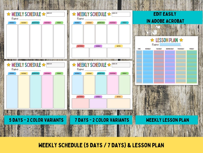 Editable Kids School Planner 2023-2024, Printable Kids Chore Chart ...