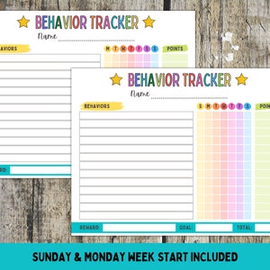 Kids Behavior Chart: Editable Reward Tracker (digital PDF) - Etsy