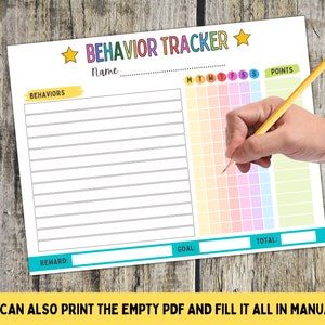 Kids Behavior Chart: Editable Reward Tracker (digital PDF) - Etsy