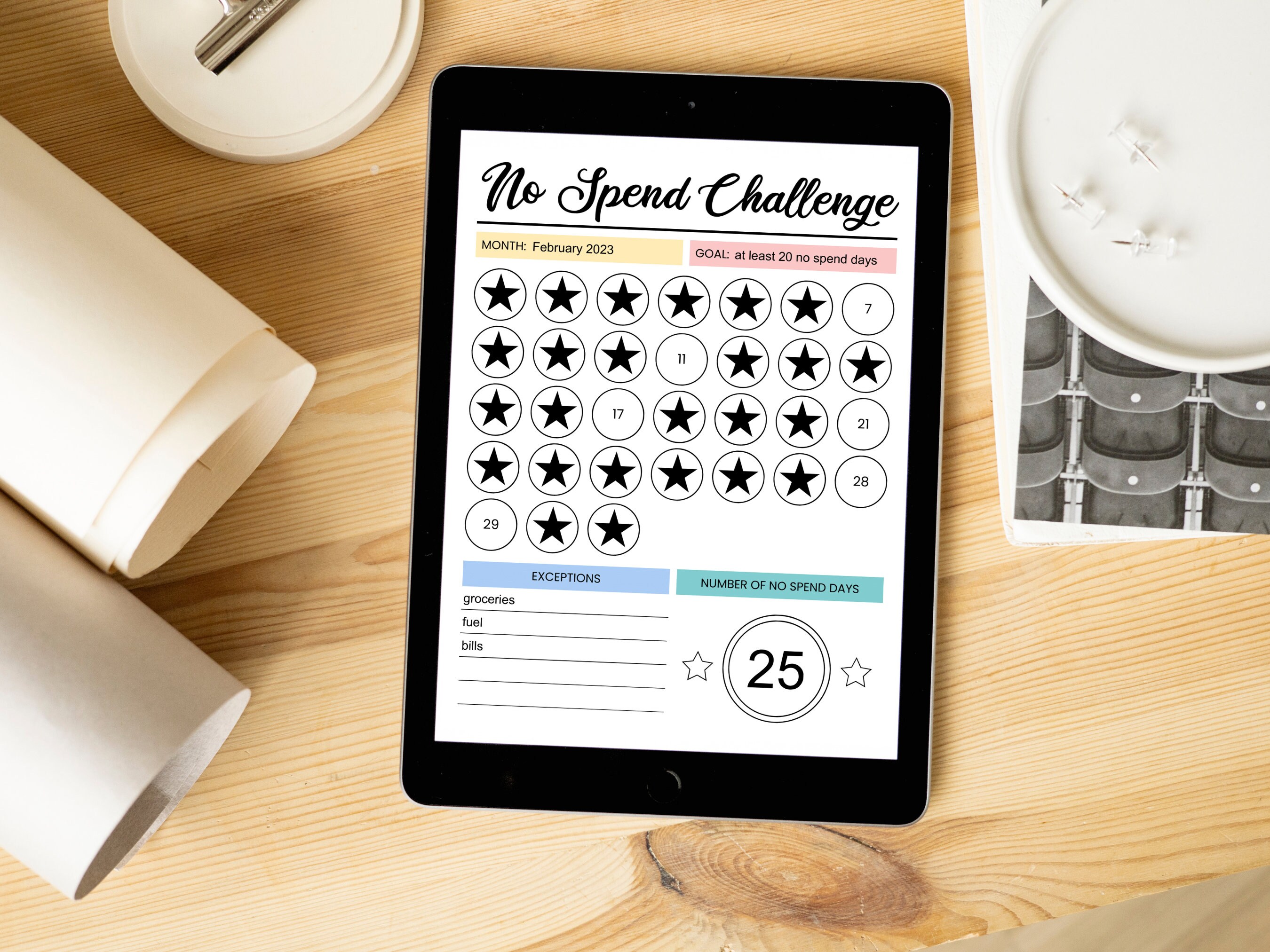 No Spend Challenge Printable: Editable Budget Tracker (PDF) - Etsy