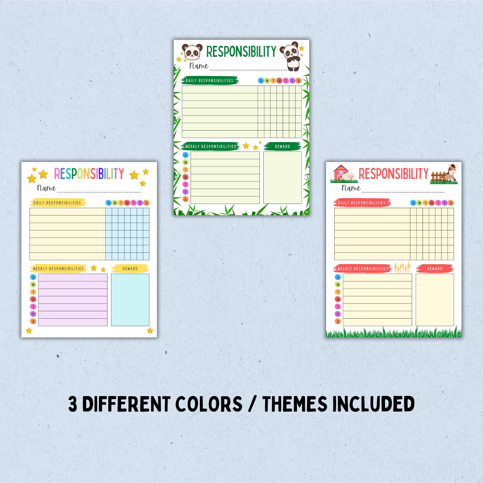 Responsibility Chart for Kids, Responsibility Chart, Printable Chore ...