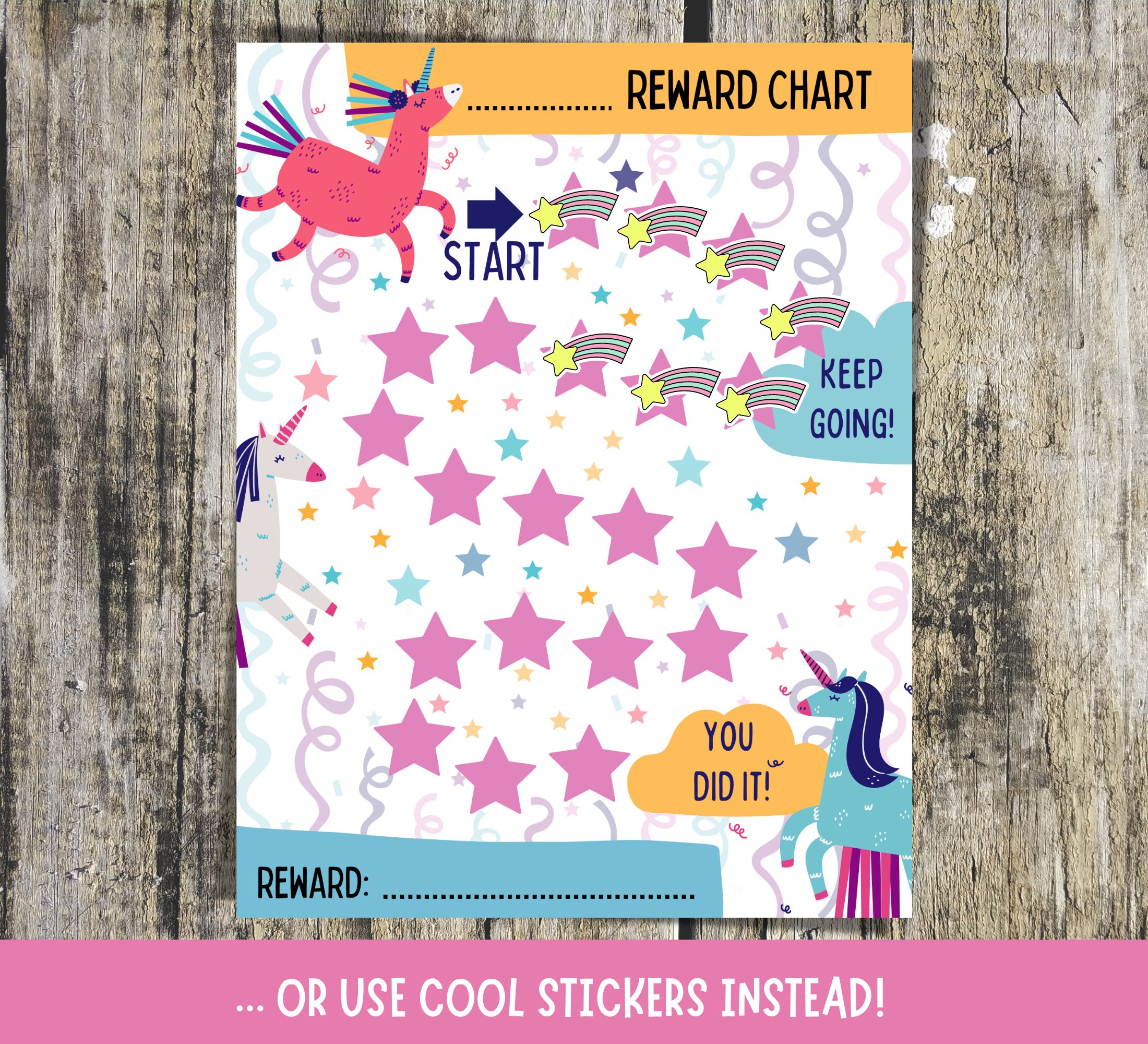 Unicorn Reward Chart: Kids Chore & Behavior Tracker (printable PDF) - Etsy