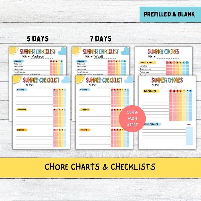 Printable Editable 2024 SUMMER Planner Bundle, Summer Checklist ...