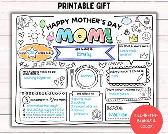Mother's Day Printable: All About My Mom Activity Page (PDF) - Etsy