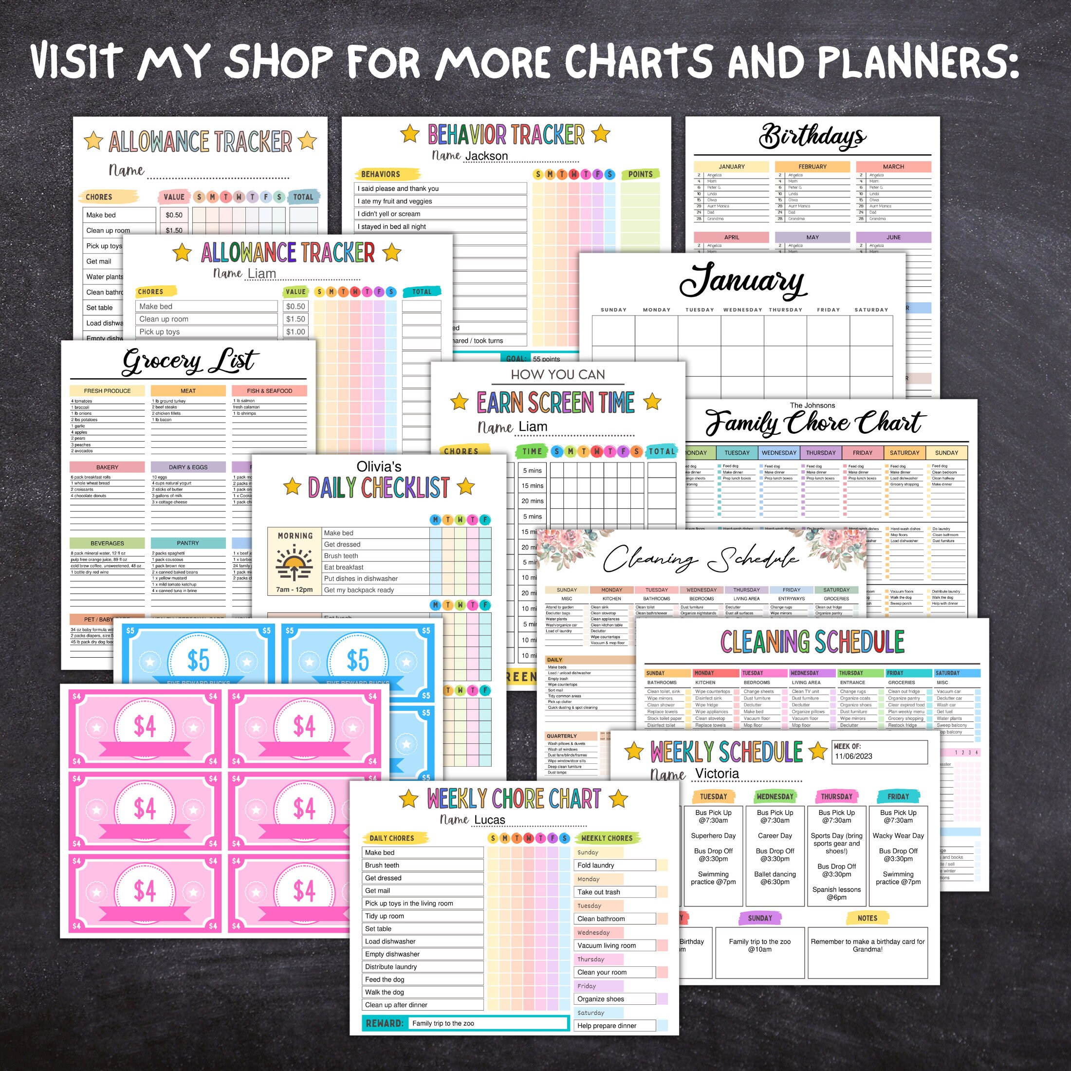 Editable Kids Behavior Chart: Reward System, Responsibility Tracker ...