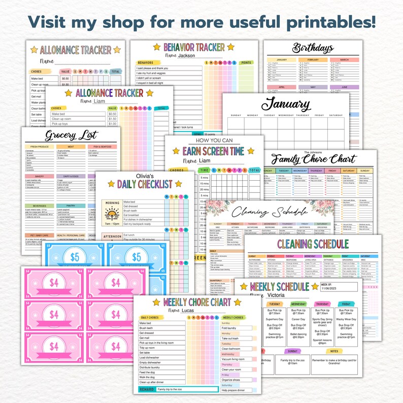 Editable Cleaning Schedule: Printable Chore List (digital PDF) - Etsy