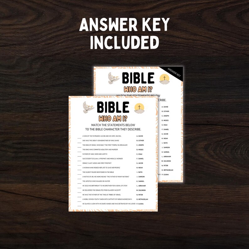 Bible 'who Am I' Game: Printable Riddles for Church (PDF) - Etsy