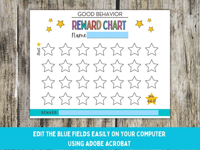 Printable Behavior Reward Chart for Kids, Editable Behavior Chart, Good ...